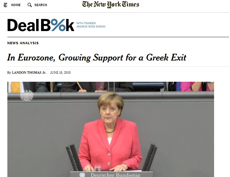 New York Times: Πληθαίνουν οι φωνές για έξοδο της Ελλάδας από το ευρώ ...