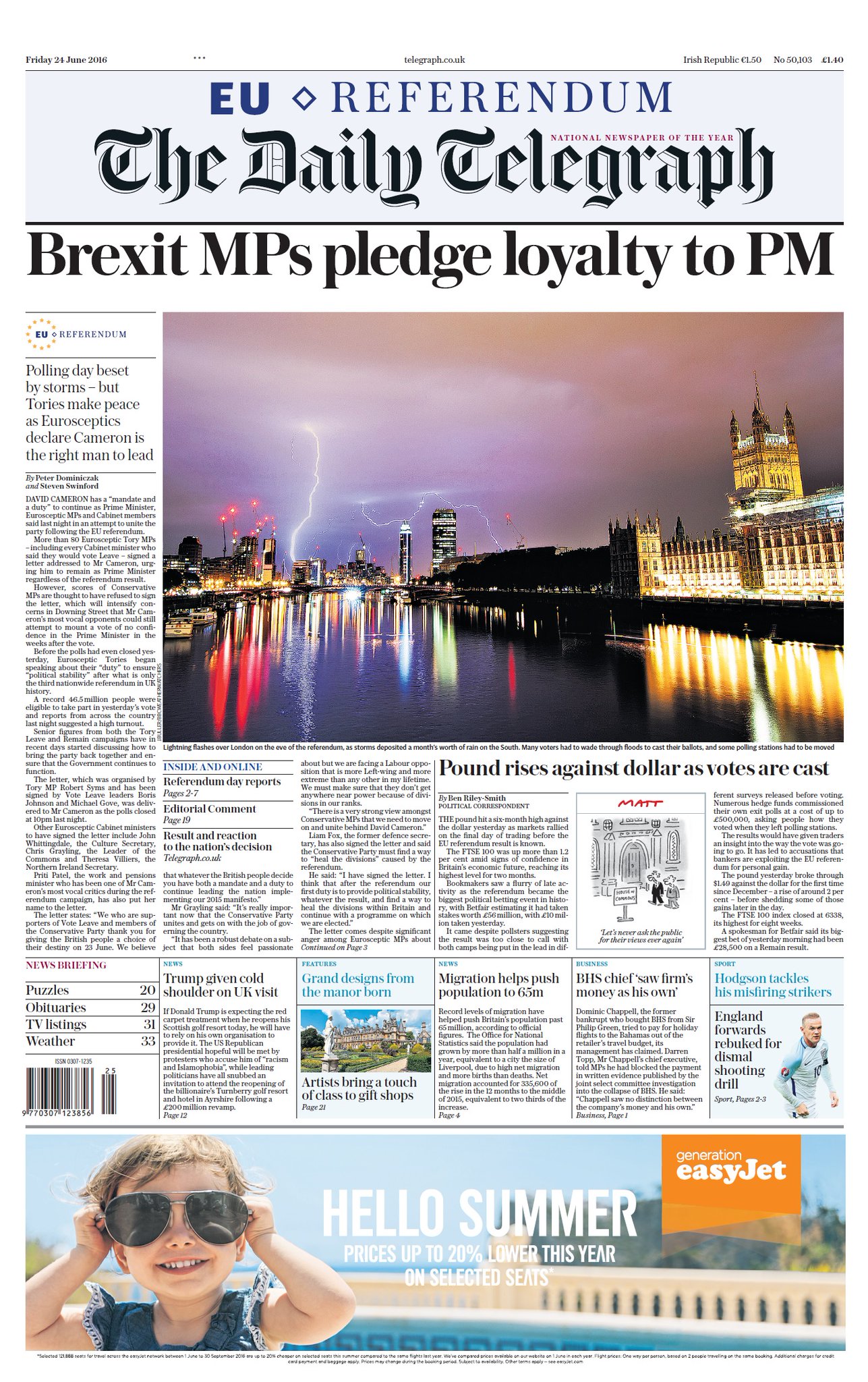 Προεξοφλούν νίκη του Remain τα πρωτοσέλιδα του βρετανικού Τύπου ...