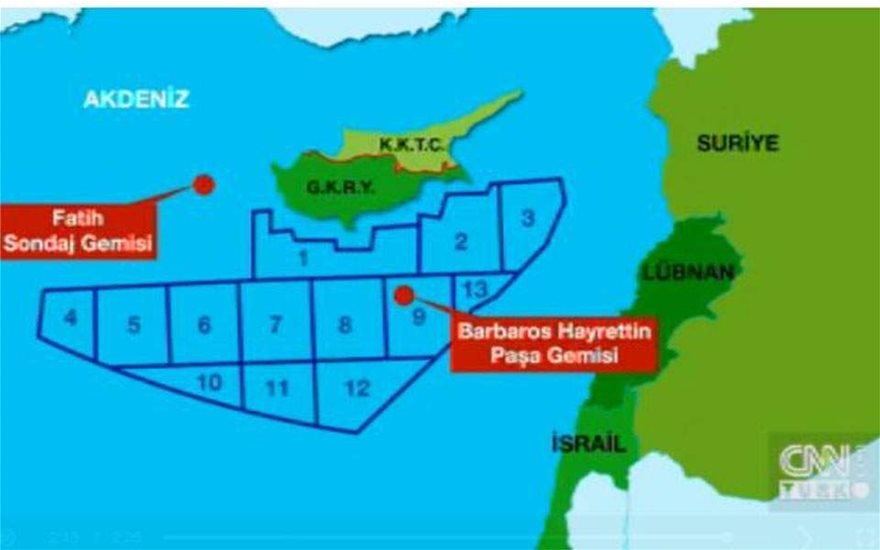 Το τουρκικό ΥΠΕΞ έδειξε σε ξένους διπλωμάτες χάρτη για γεωτρήσεις στην ...